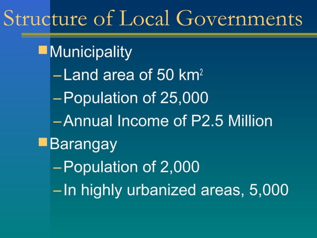 The Philippine Local Government Code | PPT | Developmental Sites | Real ...
