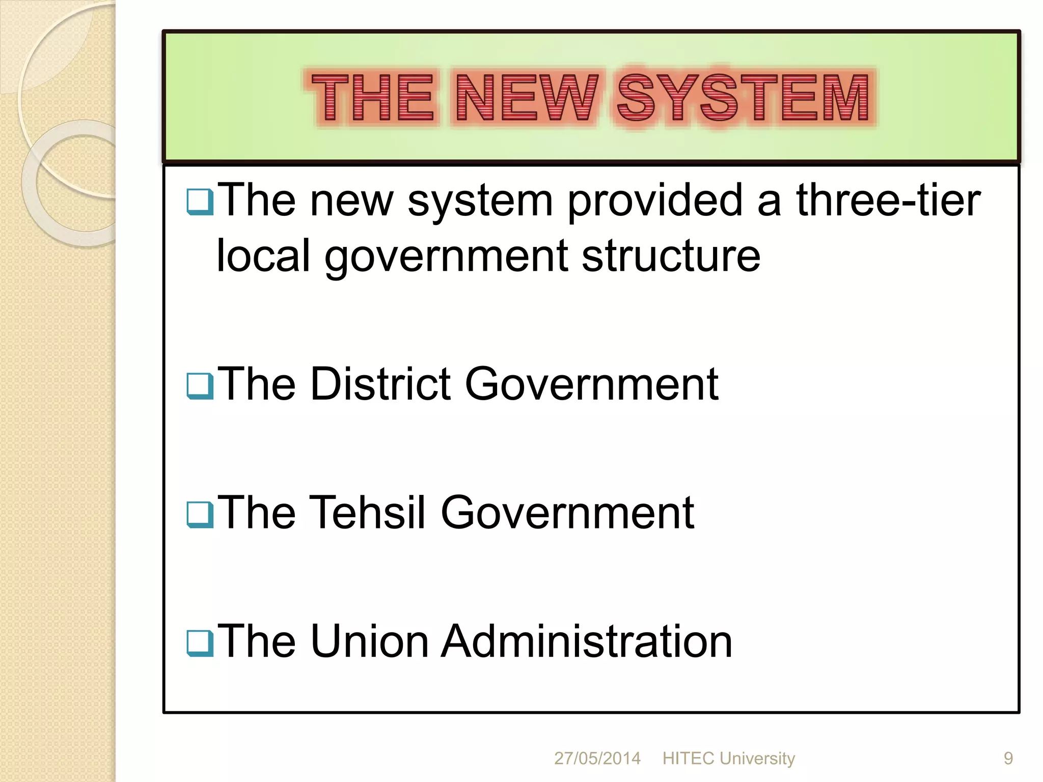Local government of pakistan | PPTX