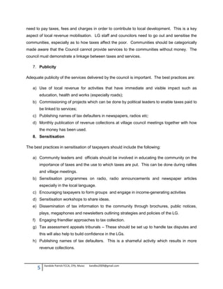 Local government revenue option uganda | PDF