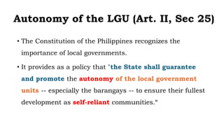 Local Government Unit - Philippine Politics and Governance | PPTX
