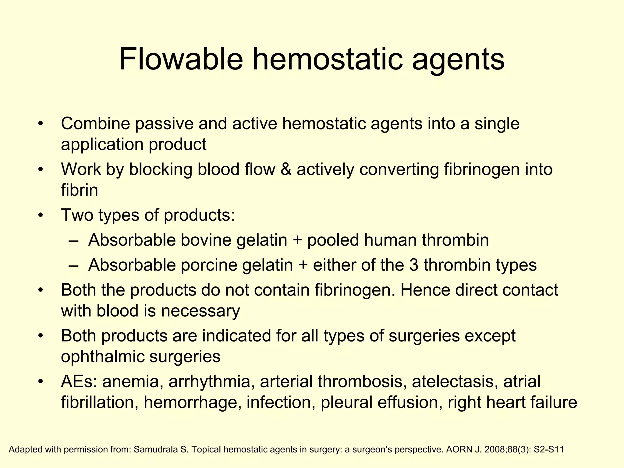 Local hemostatic agents(2) | PPT