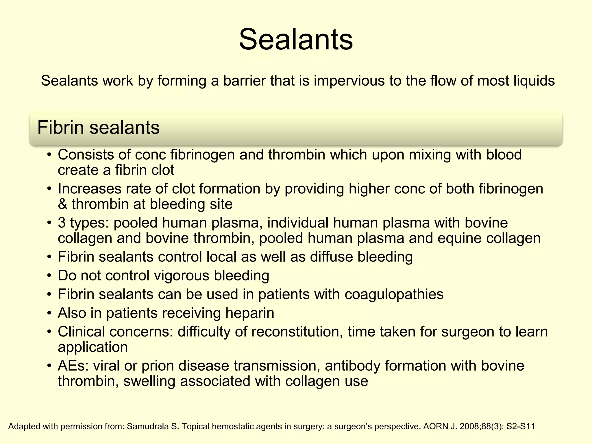 Local hemostatic agents(2) | PPT