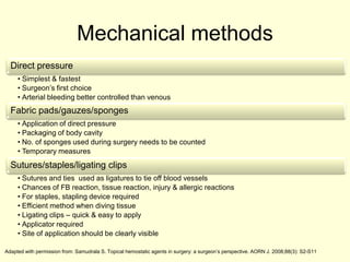 Local hemostatic agents(2) | PPT