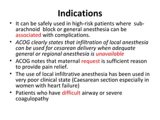 Local infiltrative anesthesia for cesarean section | PPT
