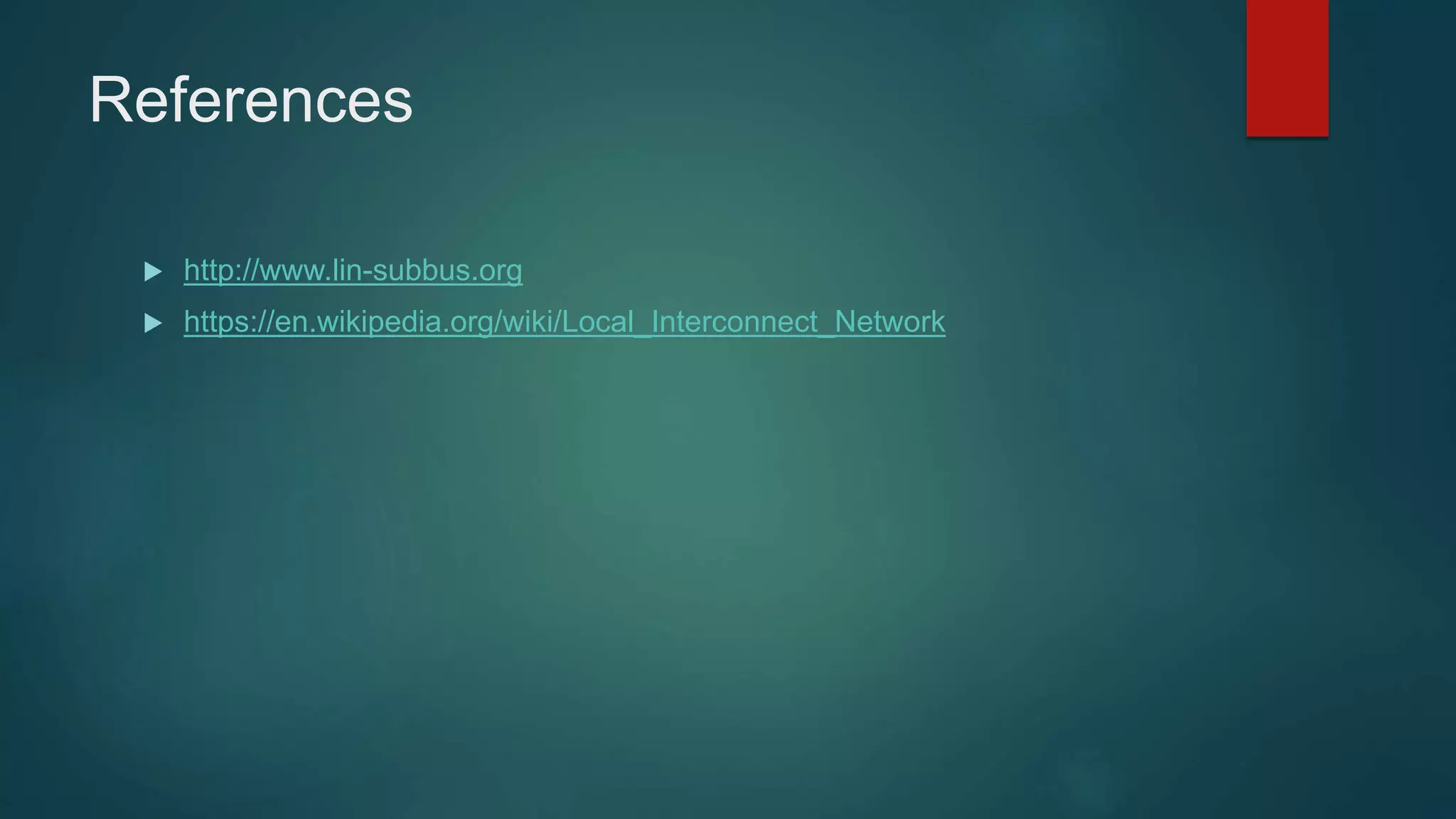 Local Interconnect Network | PPTX