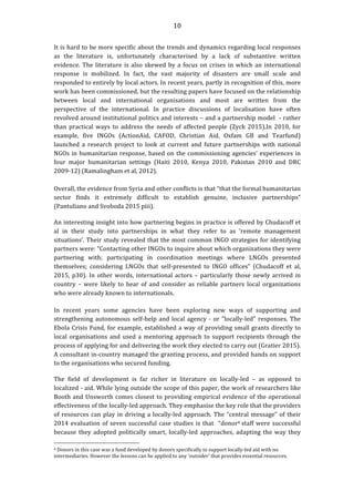 Localisation and locally led crisis response -literature review - l2 gp ...