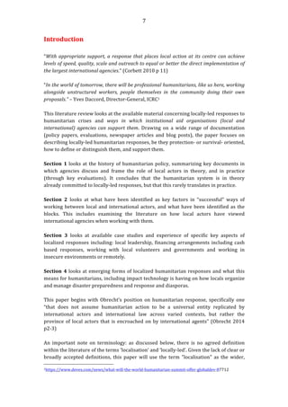 Localisation and locally led crisis response -literature review - l2 gp ...