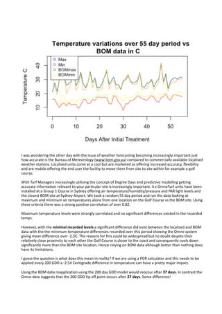 Localised vs bom weather data and gdd modelling | PDF