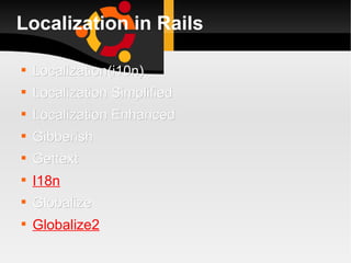 Localization in Rails | PPT | Travel Preparation and Advice | Travel