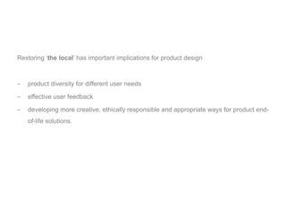 Localisation and the design and production of sustainable products | PPT