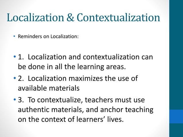 Localization & contextualization | PPTX | Travel Preparation and Advice ...