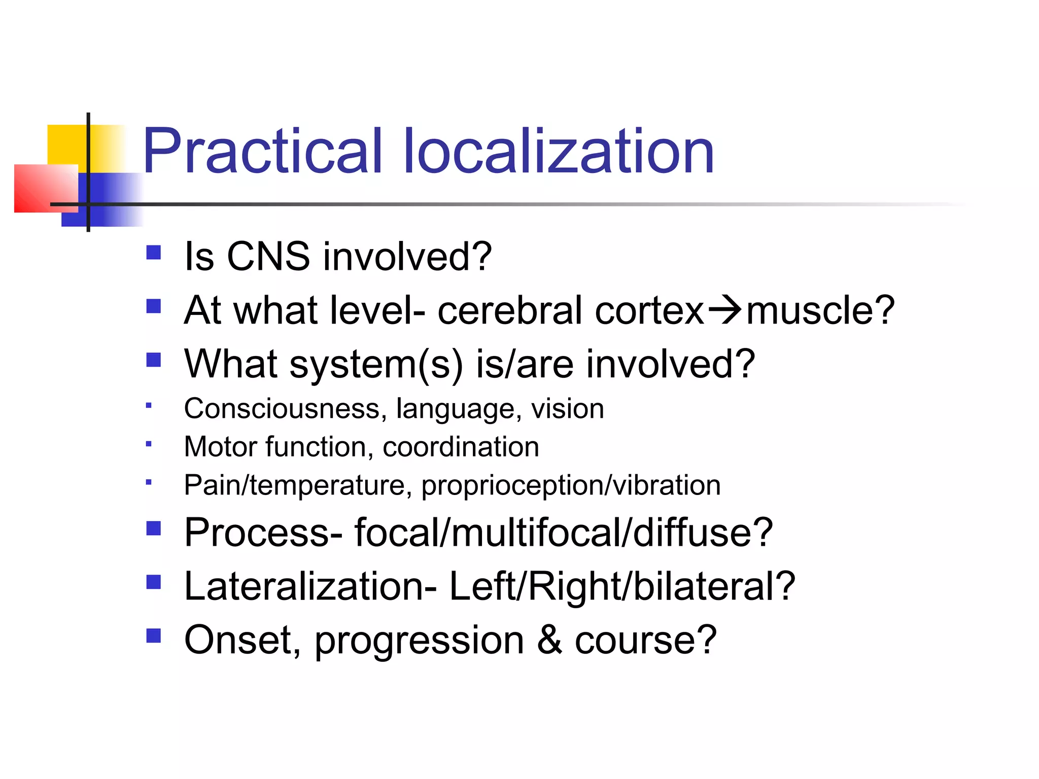 Localization in neurology 1 | PPT