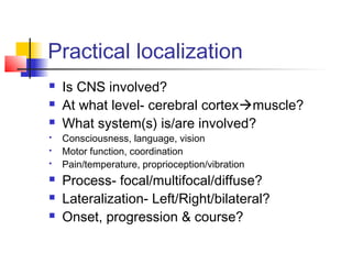 Localization in neurology 1 | PPT