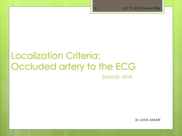 Localization of MI on ECG | PPT | Heart and Cardiovascular Diseases ...