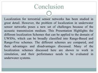 Localization scheme for underwater wsn | PPT