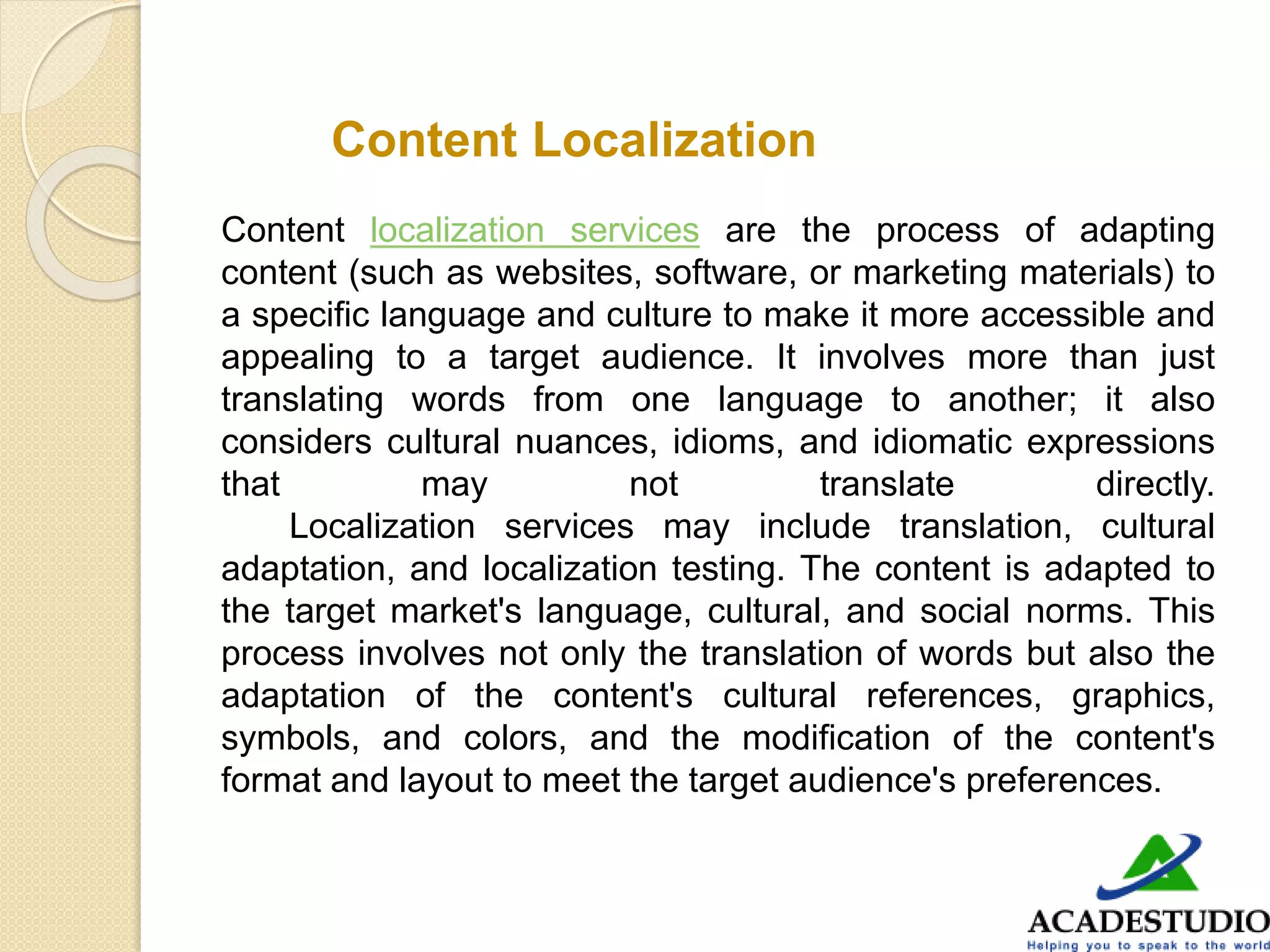 Localization services | PPT
