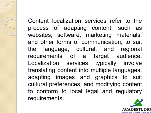 Localization services | PPT