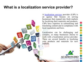 What is a localization service provider? | PPT