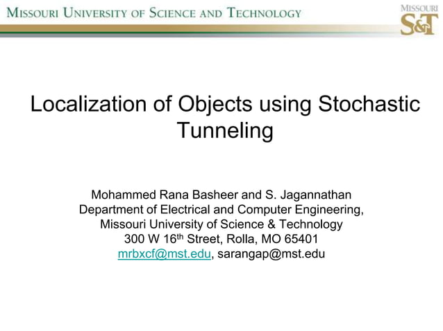 Localization of Objects using Stochastic Tunneling | PPTX | Internet of Things | Internet
