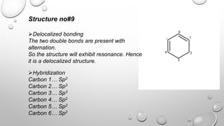 Localized and delocalized structures with carbon hybridization in them ...