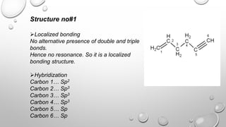 Localized and delocalized structures with carbon hybridization in them ...