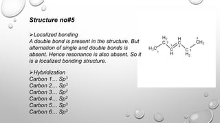 Localized and delocalized structures with carbon hybridization in them ...