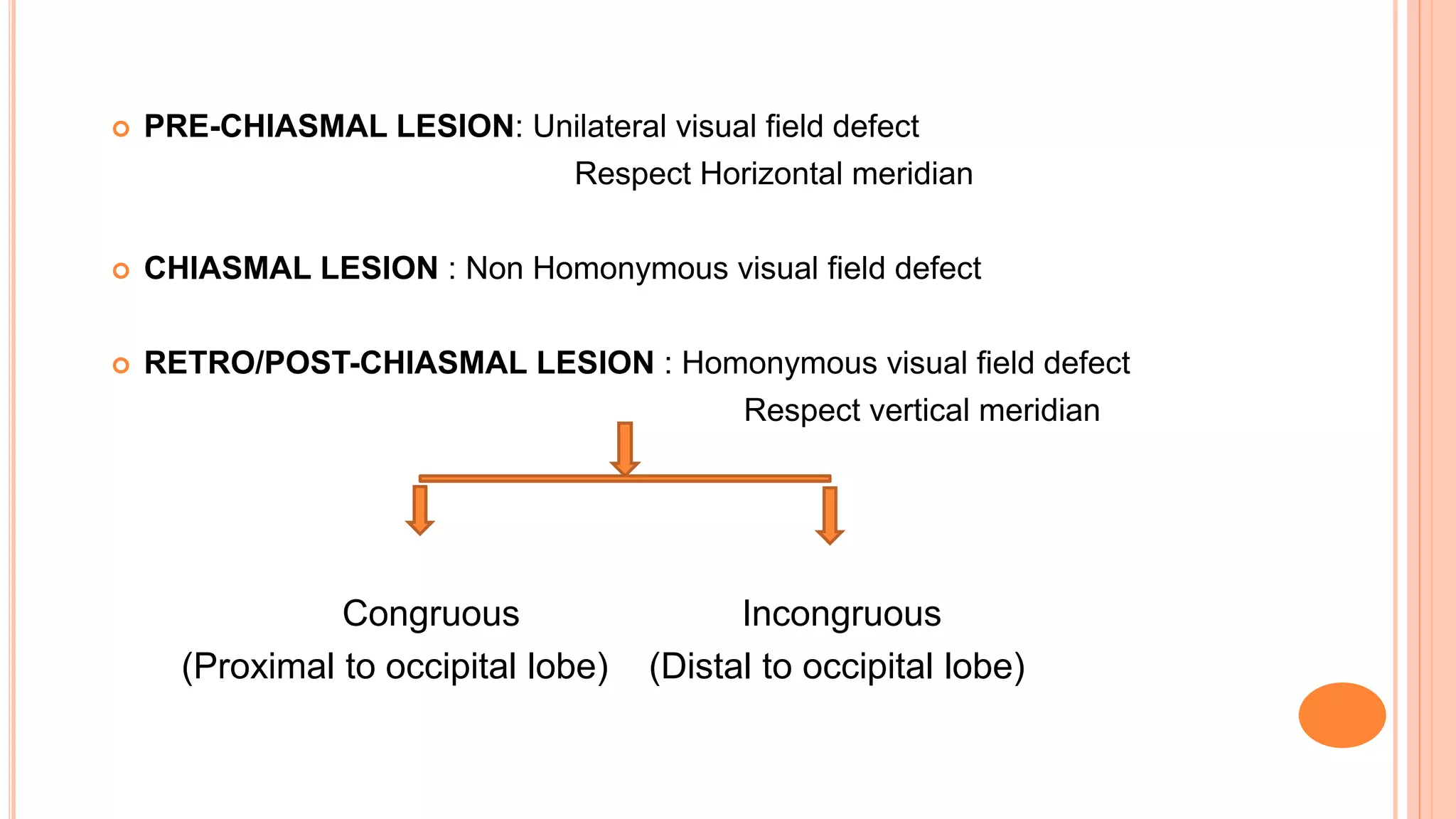 Localizing signs for lesion of visual pathway | PPTX