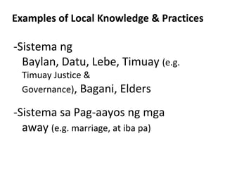Local knowledge | PPT
