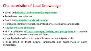 The Local Knowledge and Universal Knowledge | PPTX