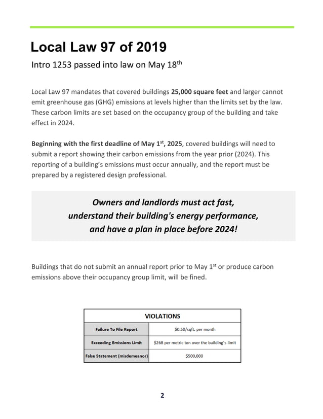 NYC Local Law 97 Case Studies | PDF | Power and Energy Industry ...