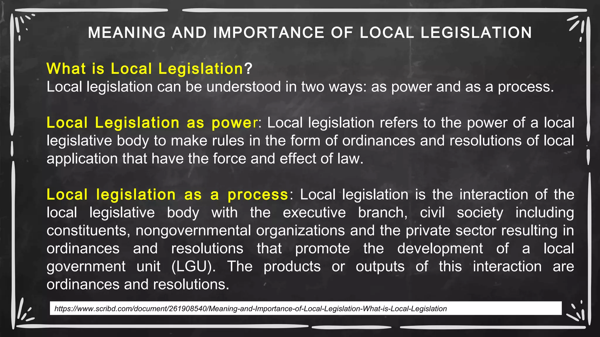 Local Legislation | PPT