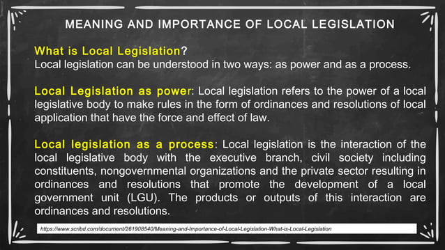 Local Legislation | PPT