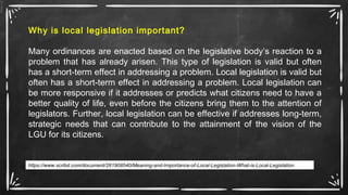 Local Legislation | PPT