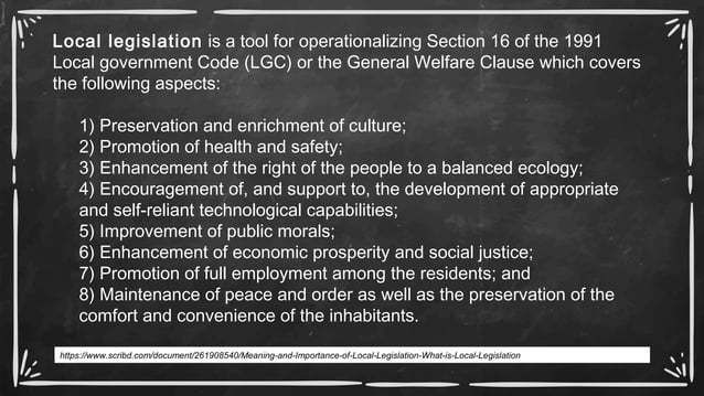 Local Legislation | PPT
