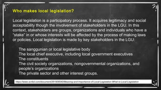 Local Legislation | PPT