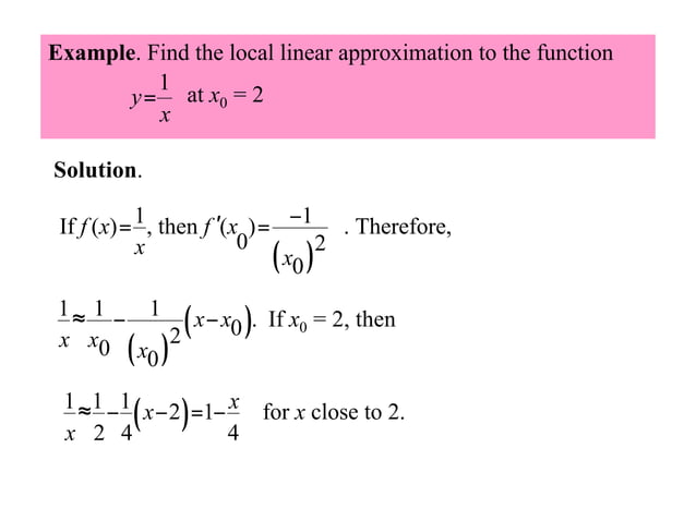 Local Linear Approximation Pdf