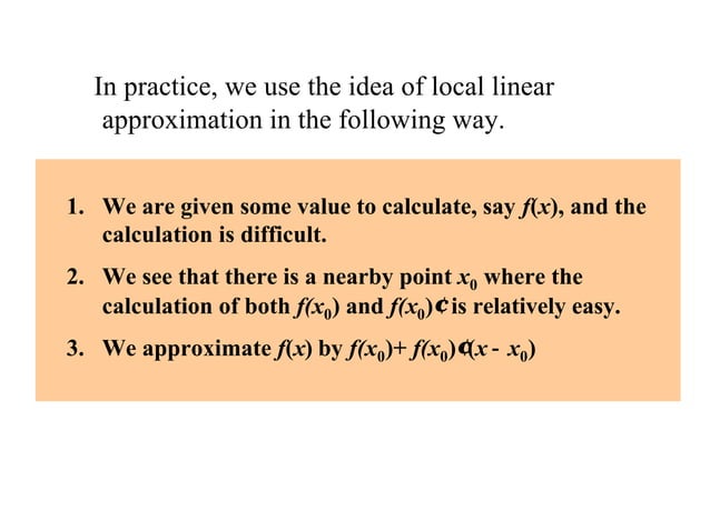 Local linear approximation | PDF