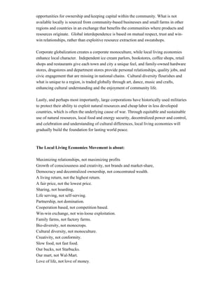 Local Living Economies | PDF
