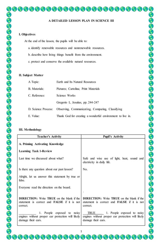 4A's Detailed lesson plan in Science 3 | DOCX | Environmental Services ...