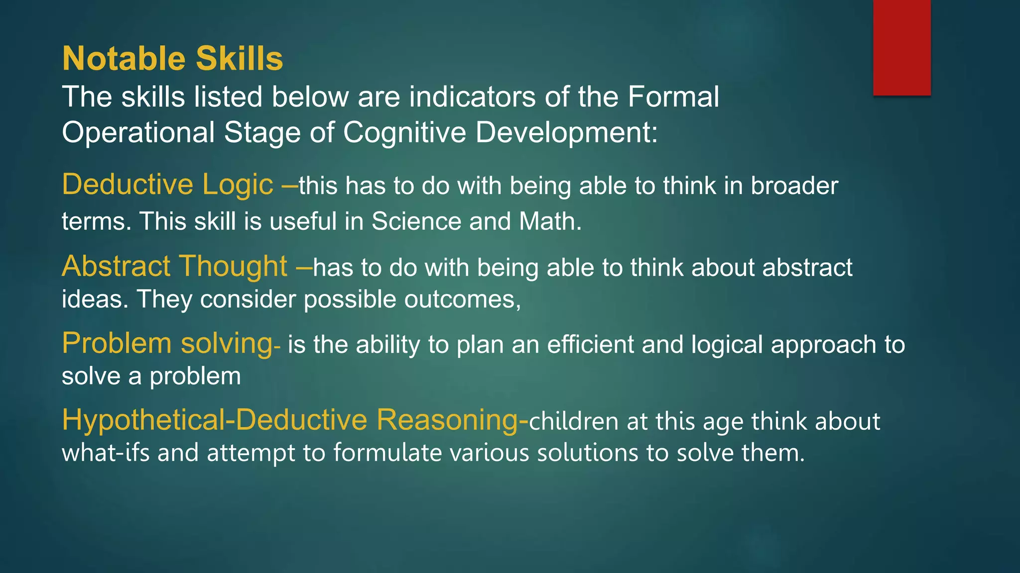 Jean Piaget: Cognitive development Theory. stages of cognitive development | PPTX