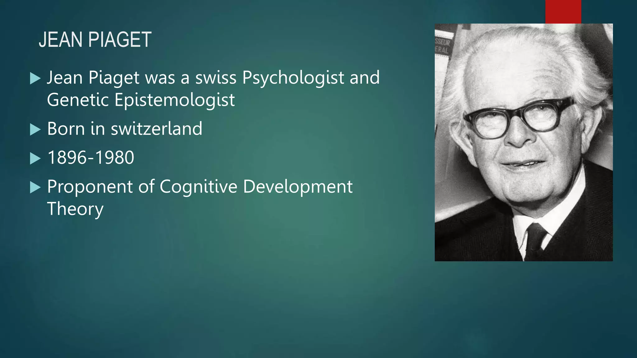 Jean Piaget: Cognitive development Theory. stages of cognitive ...