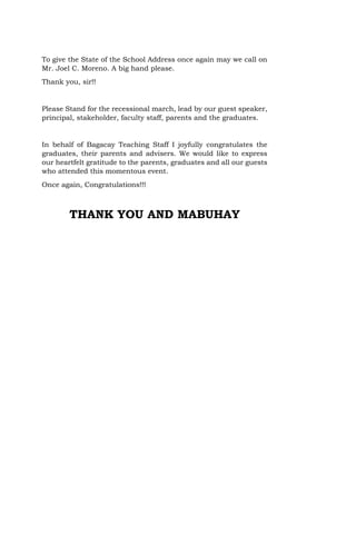 Graduation ceremony script for elementary | DOCX