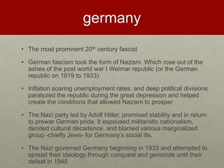 definiton/origins of fascism | PPTX