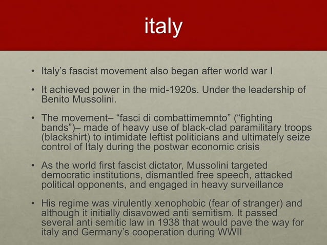 definiton/origins of fascism | PPT