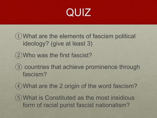 definiton/origins of fascism | PPTX