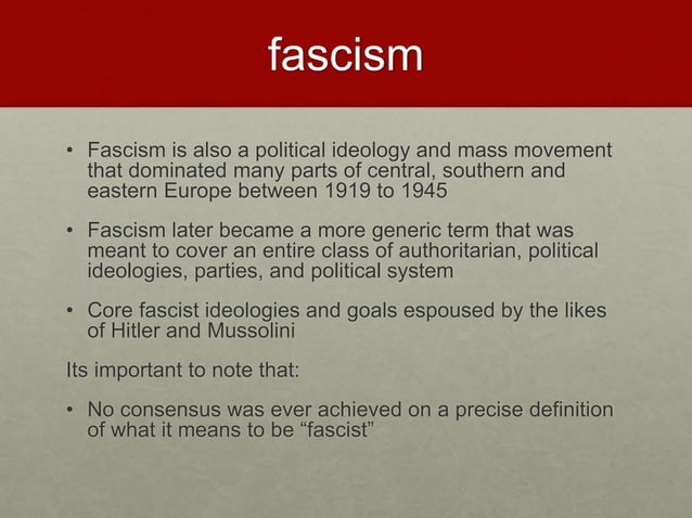 definiton/origins of fascism | PPT
