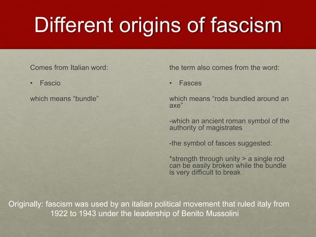 definiton/origins of fascism | PPT