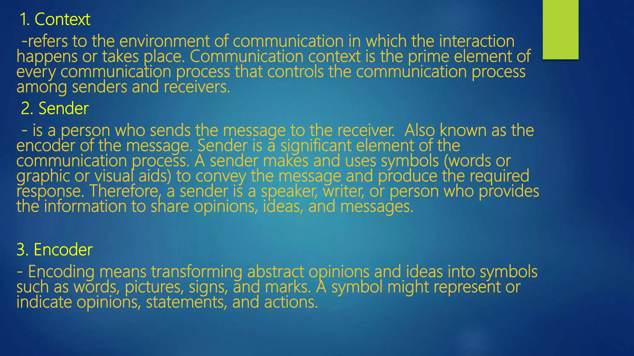 DEFINITION OF COMMUNICATION ELEMENTS/ STAGES OF COMMUNICATION | PPTX