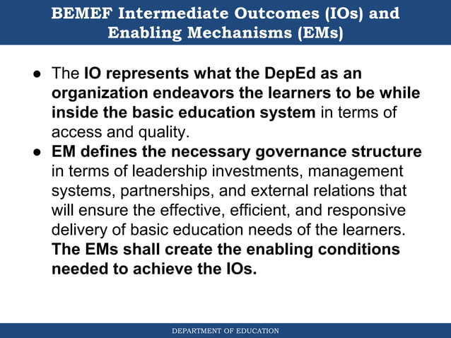 the basic education monitoring and evaluation framework (bemef).pptx ...