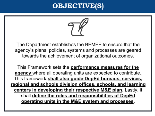 the basic education monitoring and evaluation framework (bemef).pptx | Education
